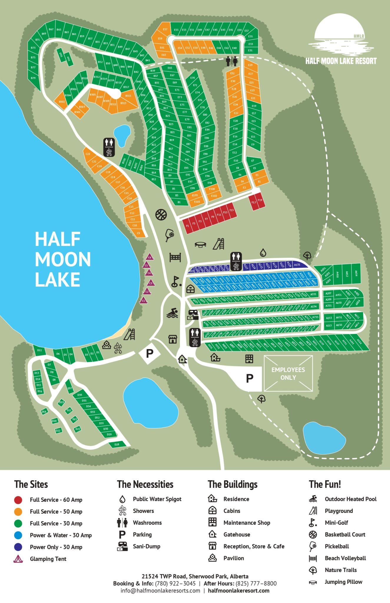 Site Map – Half Moon Lake Resort